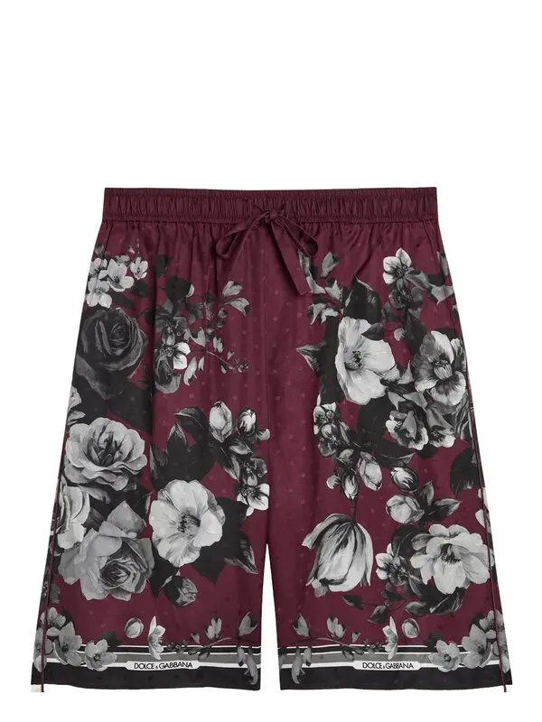 Dolce & Gabbana Floral-print Silk-twill Shorts - Multicoloured 1