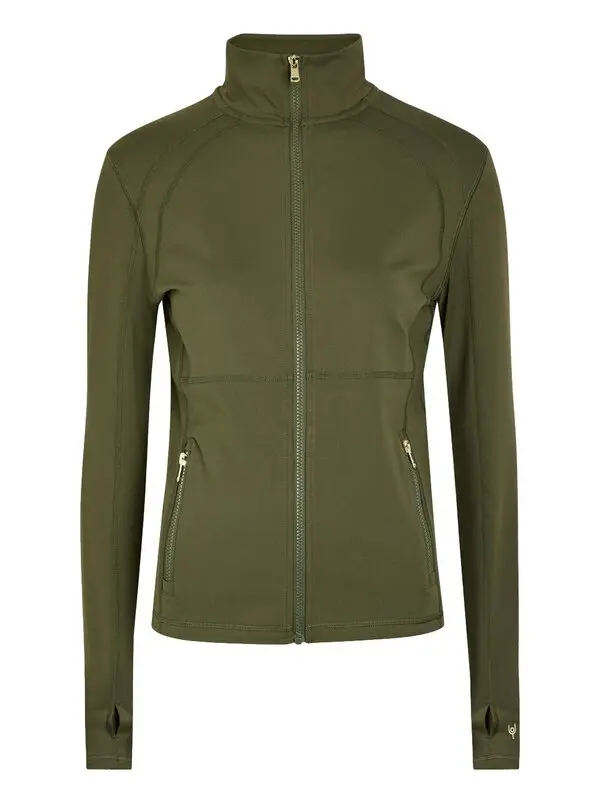 NOW YOU LIVE Clayton Stretch-jersey Jacket - Olive