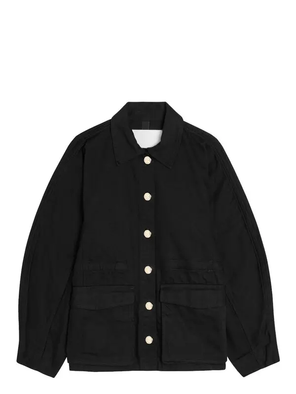 RÙADH The Constance Drawstring Denim Jacket - Black