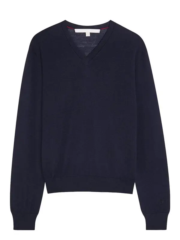 RÙADH The Oscar V-neck Wool Jumper - Navy