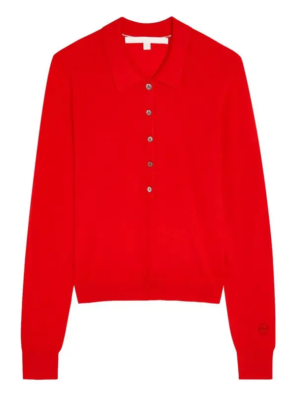 RÙADH Wool Polo Top - Red
