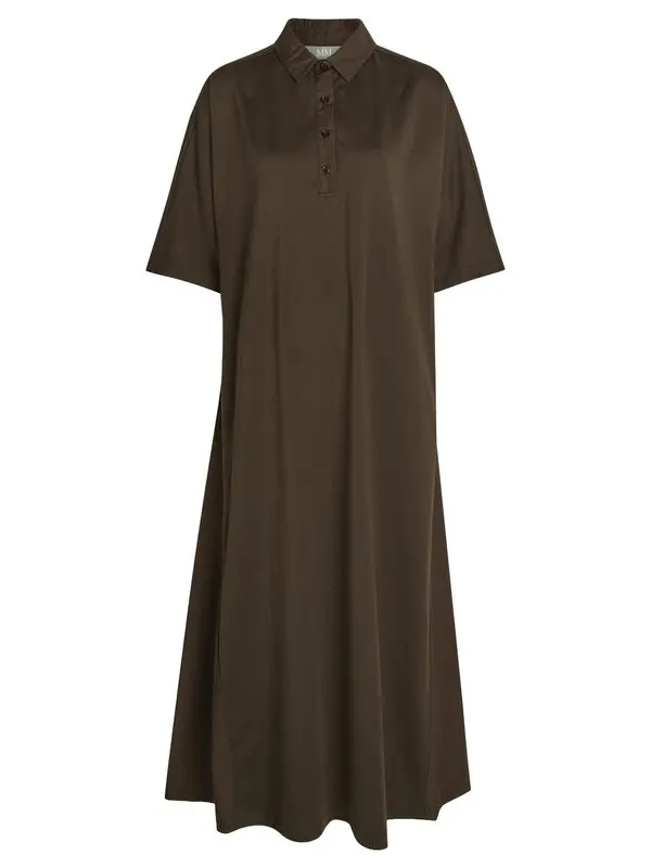 Max Mara Cotton Maxi Shirt Dress - Dark Brown