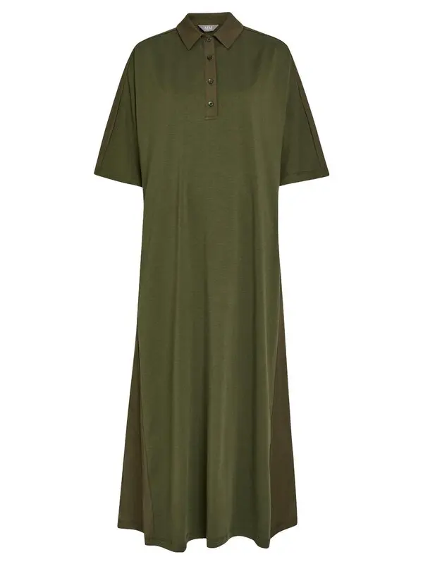 Max Mara Cotton Maxi Shirt Dress - Green