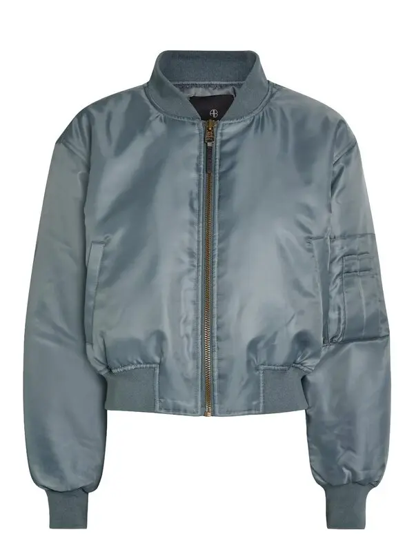 ANINE BING Leon Padded Bomber Jacket - Dark Grey