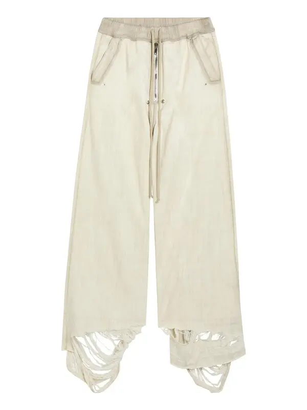 Rick Owens Bela Wide-leg Cotton-twill Trousers - Off White