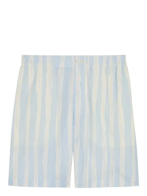 Jacquemus Striped Cotton-poplin Shorts - Multicoloured 1