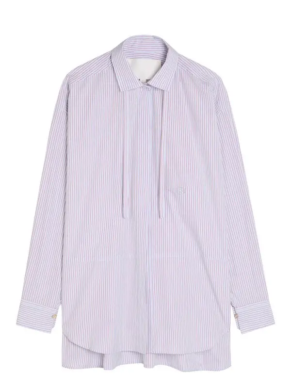 RÙADH Striped Cotton Shirt - Red