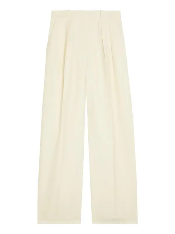 ANINE BING Lou Wide-leg Woven Trousers - Ecru