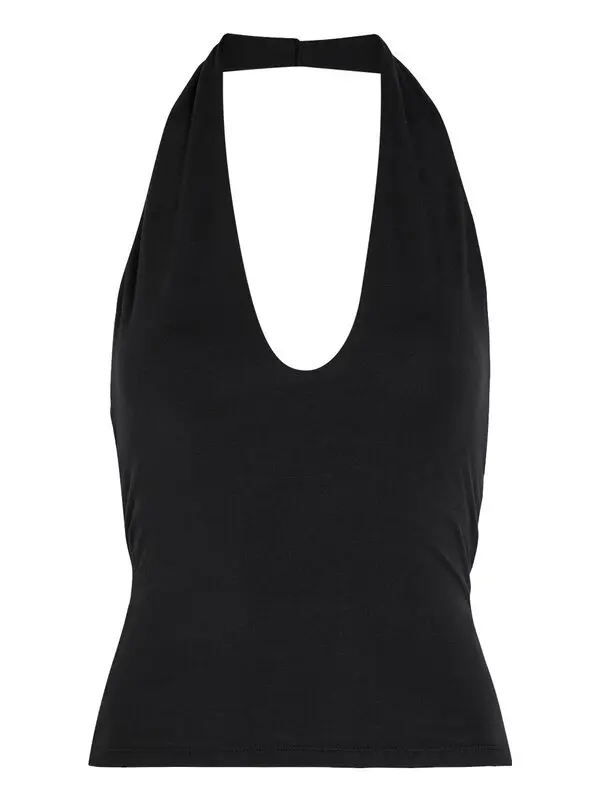 SKIMS Halterneck Stretch-modal Top - Black