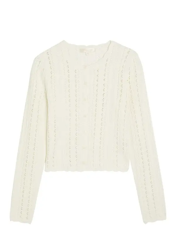 LoveShackFancy Pointelle-knit Cardigan - White