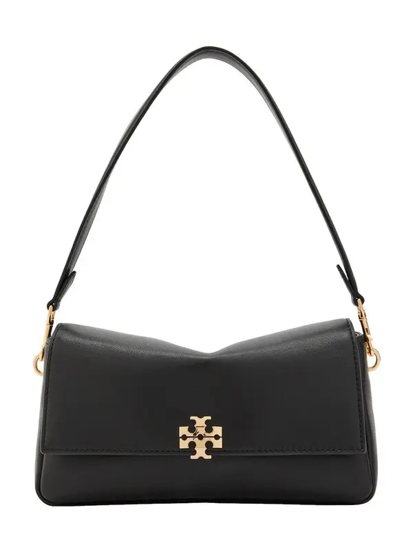 Tory Burch Charlie Small Leather Shoulder Bag - Black