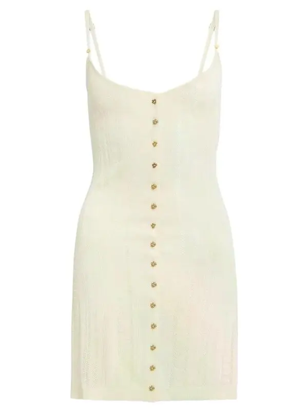 DONDE ESTEBAN Button Mini Dress - Neutrals