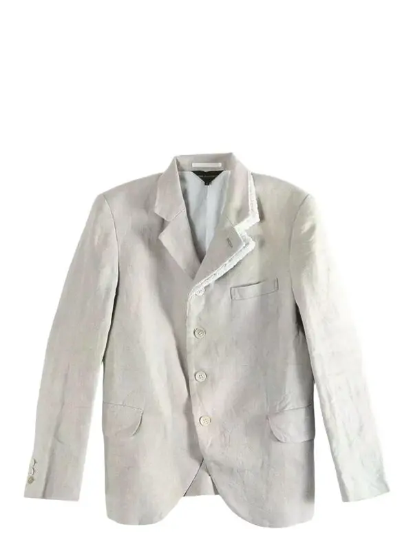 Comme Des Garçons Lace-trim Single-breasted Blazer - Neutrals