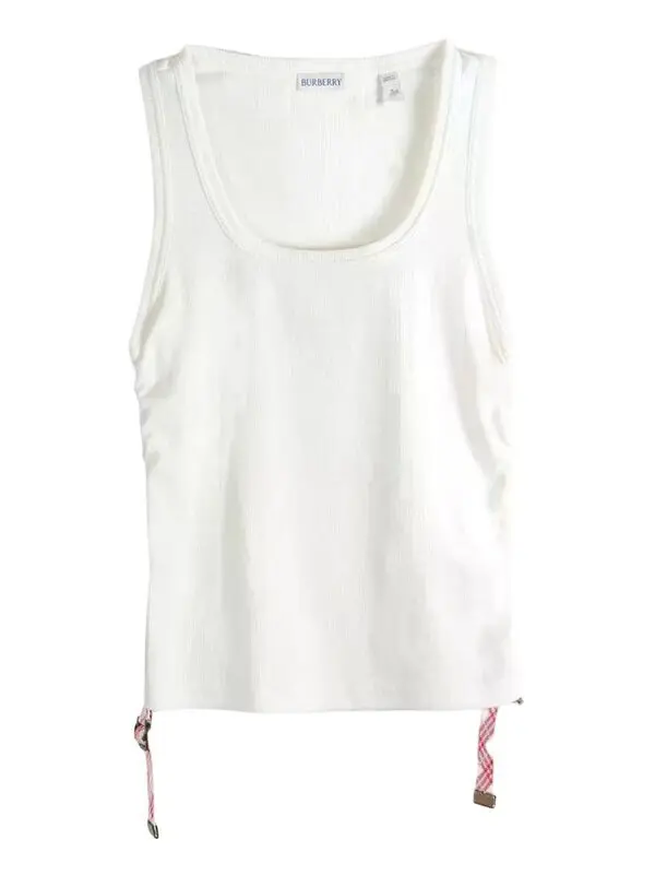 Burberry Tie-detail Ribbed Tank Top - White