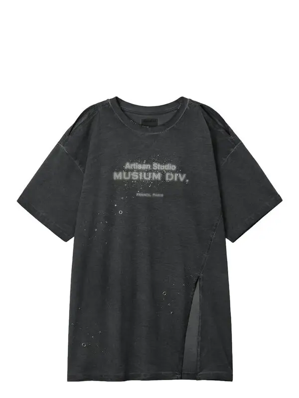 MUSIUM DIV. Side-slit Detail T-shirt - Grey