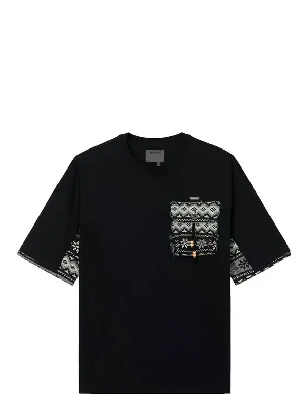 MUSIUM DIV. Patterned Pocket Cotton T-shirt - Black