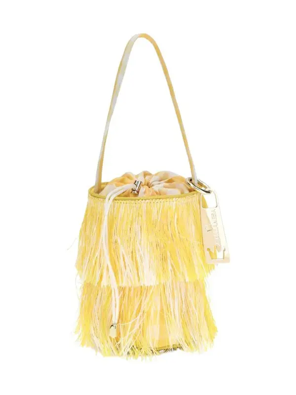 LA MILANESA Anemone Striped Fringed Tote Bag - Yellow