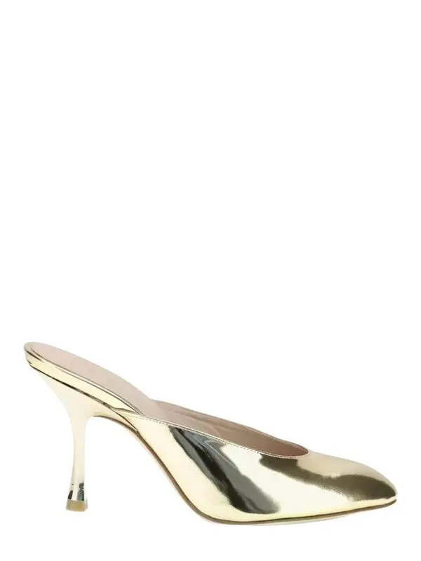 STUART WEITZMAN Madison Round-toe Mules - Gold