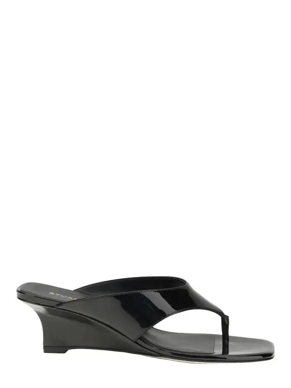 STUART WEITZMAN Vinnie Wedge Sandals - Black