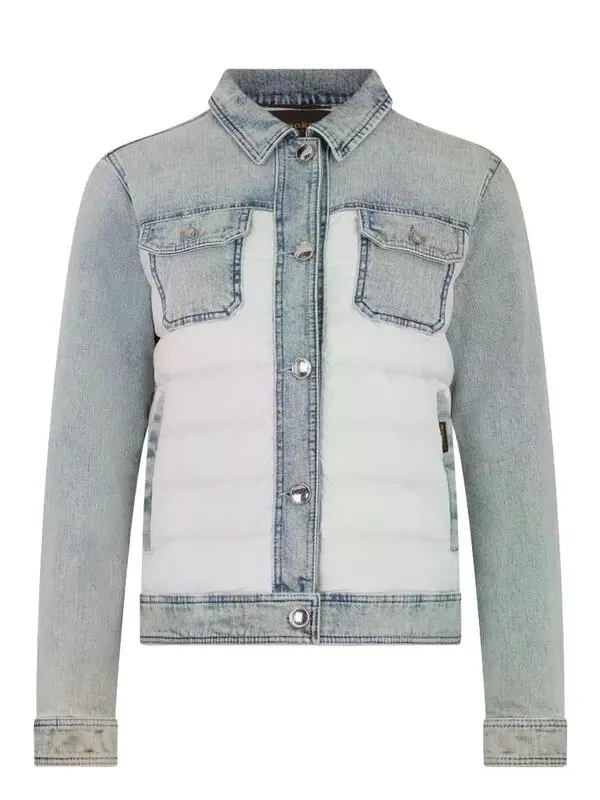 MOORER Paneled Denim Jacket - Blue