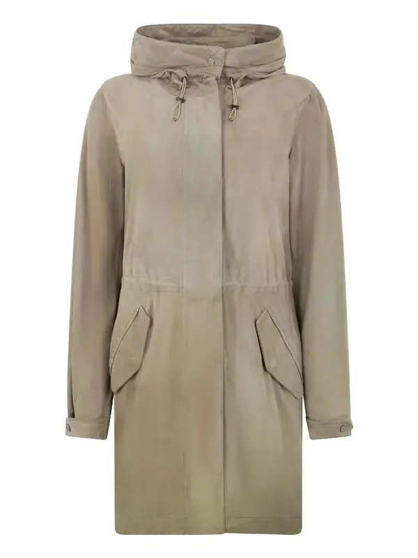 MOORER Hooded Parka Coat - Neutrals
