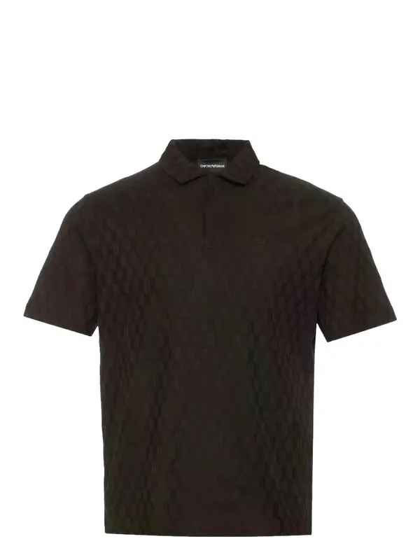 Emporio Armani Textured Polo Shirt - Brown
