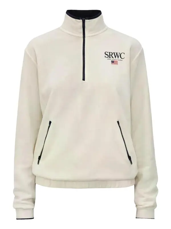 SPORTY & RICH Half-zip Fleece Jacket - Neutrals
