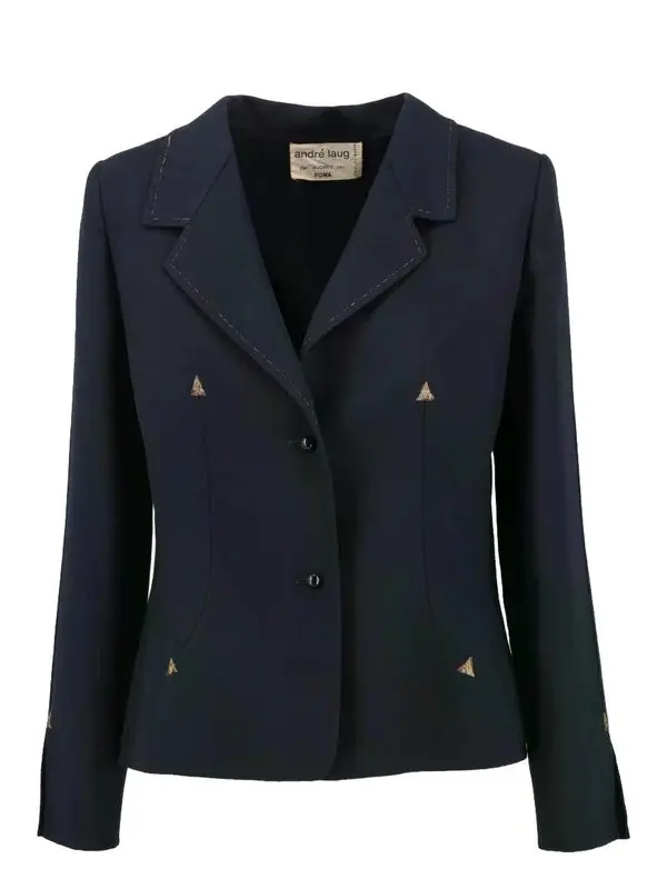André Laug Vintage Andrè Laug Jacket With Triangle Embellishments - Blue