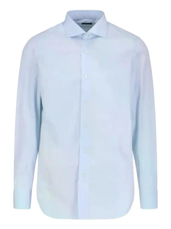 FINAMORE 1925 Buttoned Classic Shirt - Blue