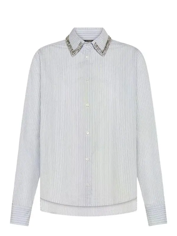 Seventy Embellished Striped Shirt - White