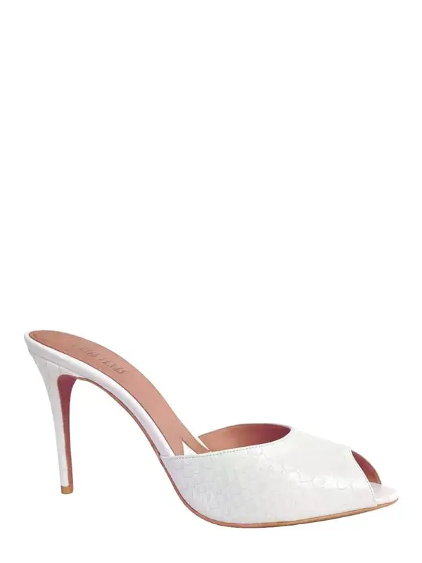 Paris Texas Vera Crocodile-effect Heeled Sandals - White