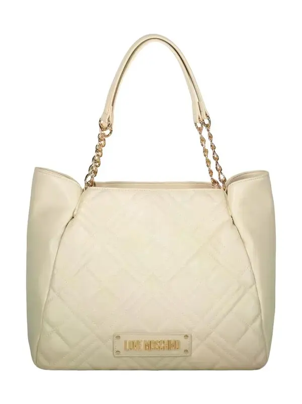 Moschino Logo-appliqué Shoulder Bag - Neutrals