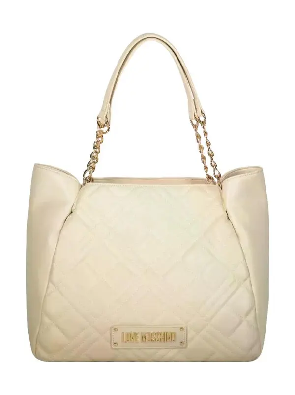 Moschino Logo-appliqué Shoulder Bag - Neutrals