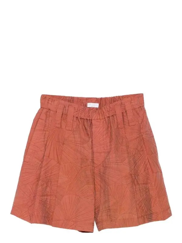 Brunello Cucinelli Geometric Pattern Shorts - Orange