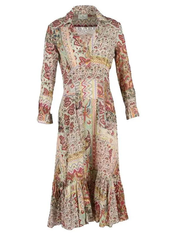 Etro Printed Midi Shirt Dress - Neutrals