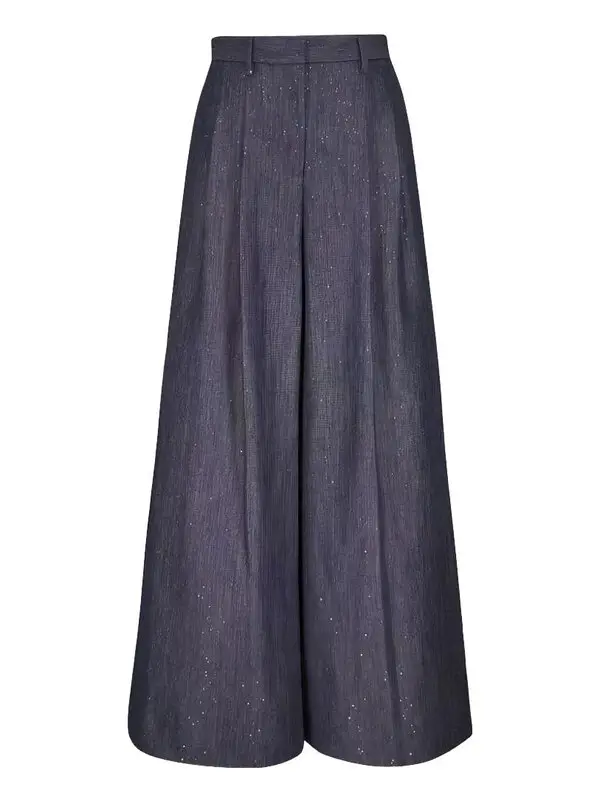 TWP Avery Embellished Palazzo Pants - Blue