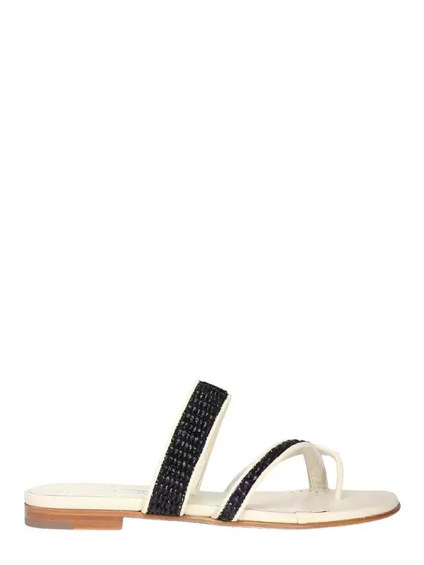 Manolo Blahnik Susara Thong-strap Flat Sandals - Neutrals