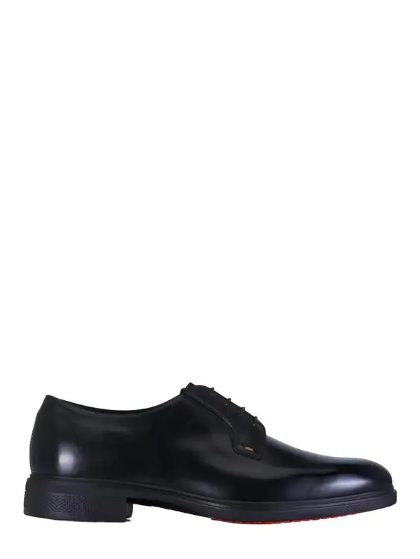 Santoni Leather Derby Shoes - Black