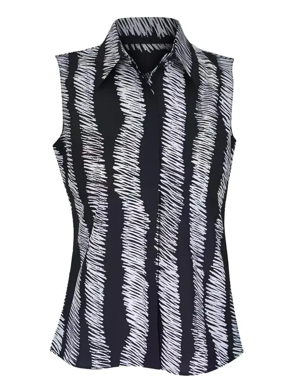 Akris Graphic-print Sleeveless Shirt - Black