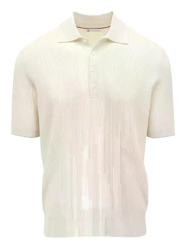 Brunello Cucinelli Short-sleeve Buttoned Polo Shirt - Neutrals