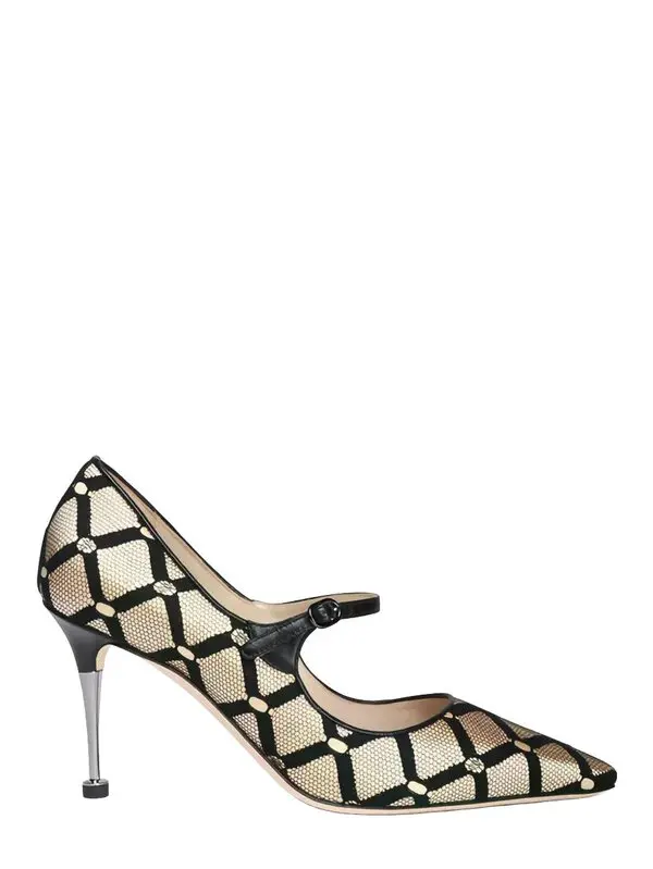 Manolo Blahnik Aleka Patterned Pumps - Black