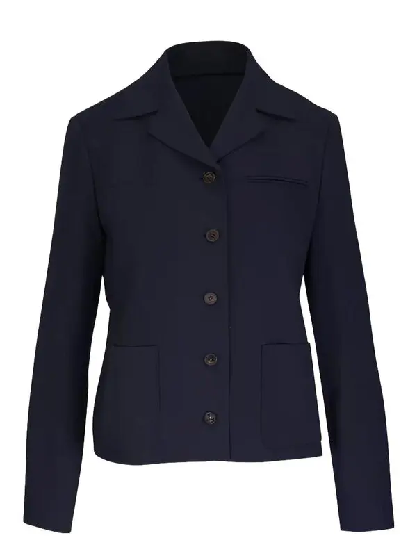 Lafayette 148 New York Doubleface Wool Jacket - Blue