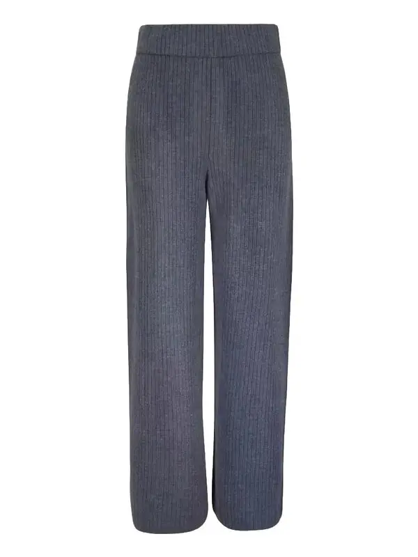 Lafayette 148 New York Ribbed Knit Trousers - Grey