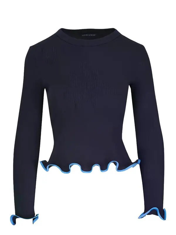 Veronica Beard Elianne Ruffled Sweater - Blue