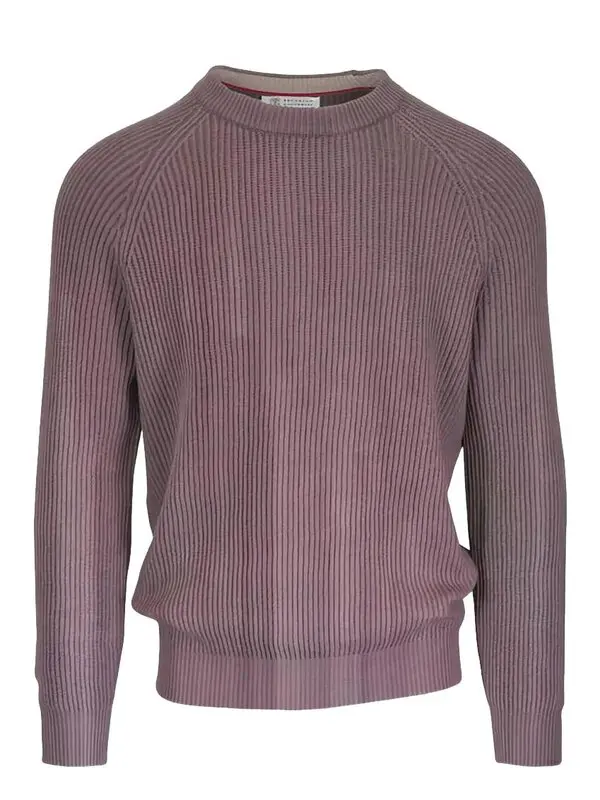 Brunello Cucinelli Ribbed Crew-neck Sweater - Purple