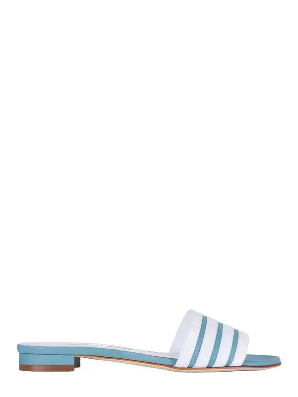 Manolo Blahnik Kenitra Striped Sandals - Blue