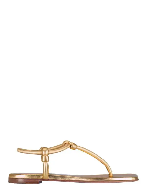 GIANVITO ROSSI Knotted Flat Sandals - Gold