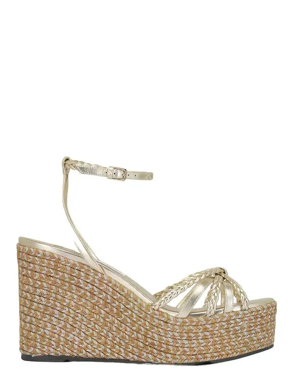 JIMMY CHOO Dree Braided Platform Espadrilles - Gold