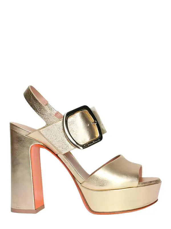 Santoni Buckle Platform Sandals - Gold
