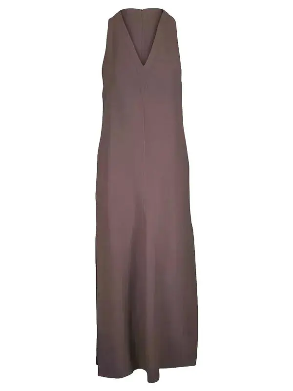 Brunello Cucinelli V-neck Maxi Dress - Brown